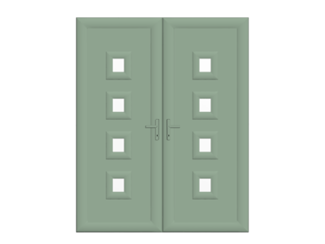 French Door with Hayes Four Glazed Panel – Chartwell Green – iGlass London